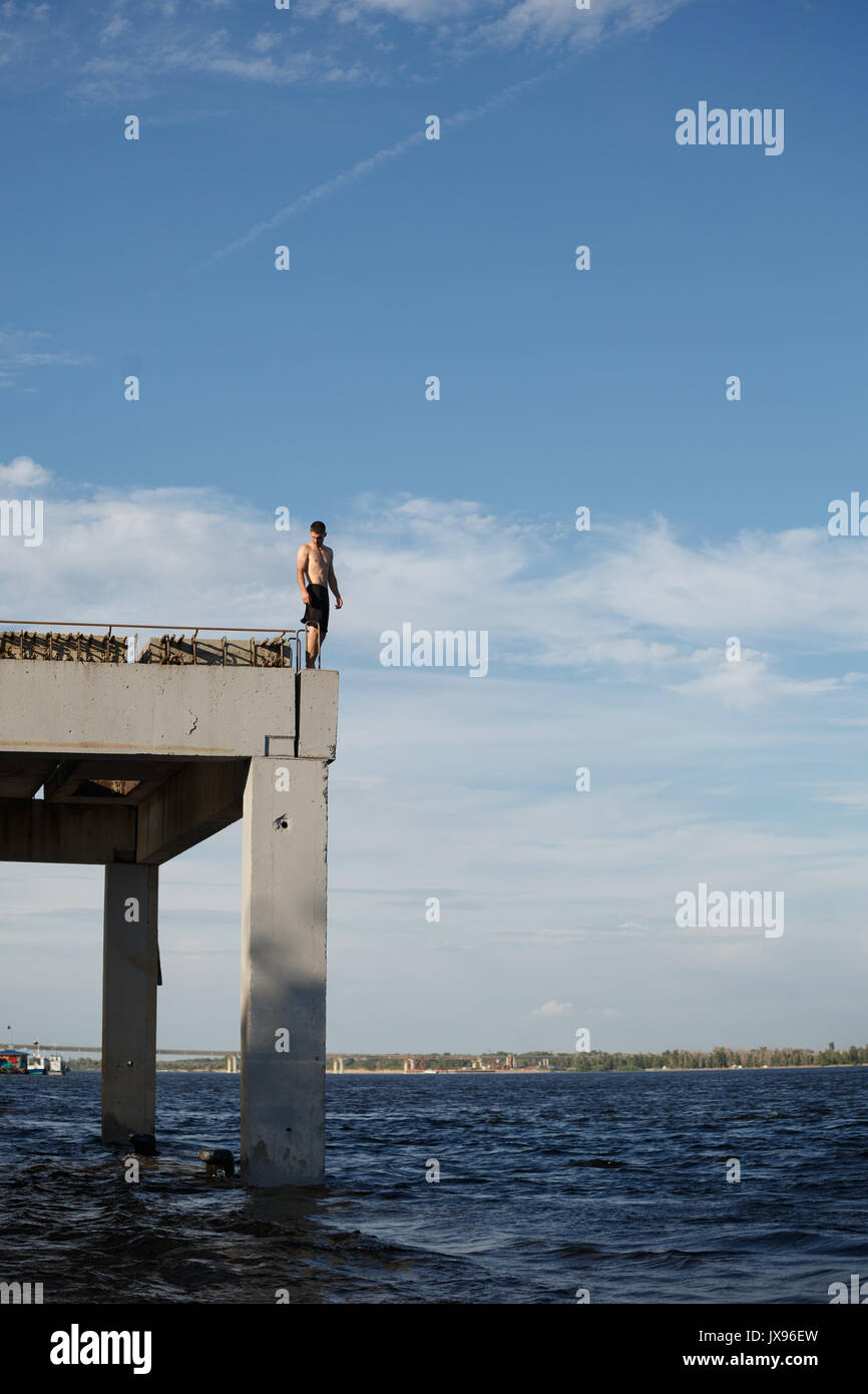 Boy jumping water from diving hi-res stock photography and images - Alamy