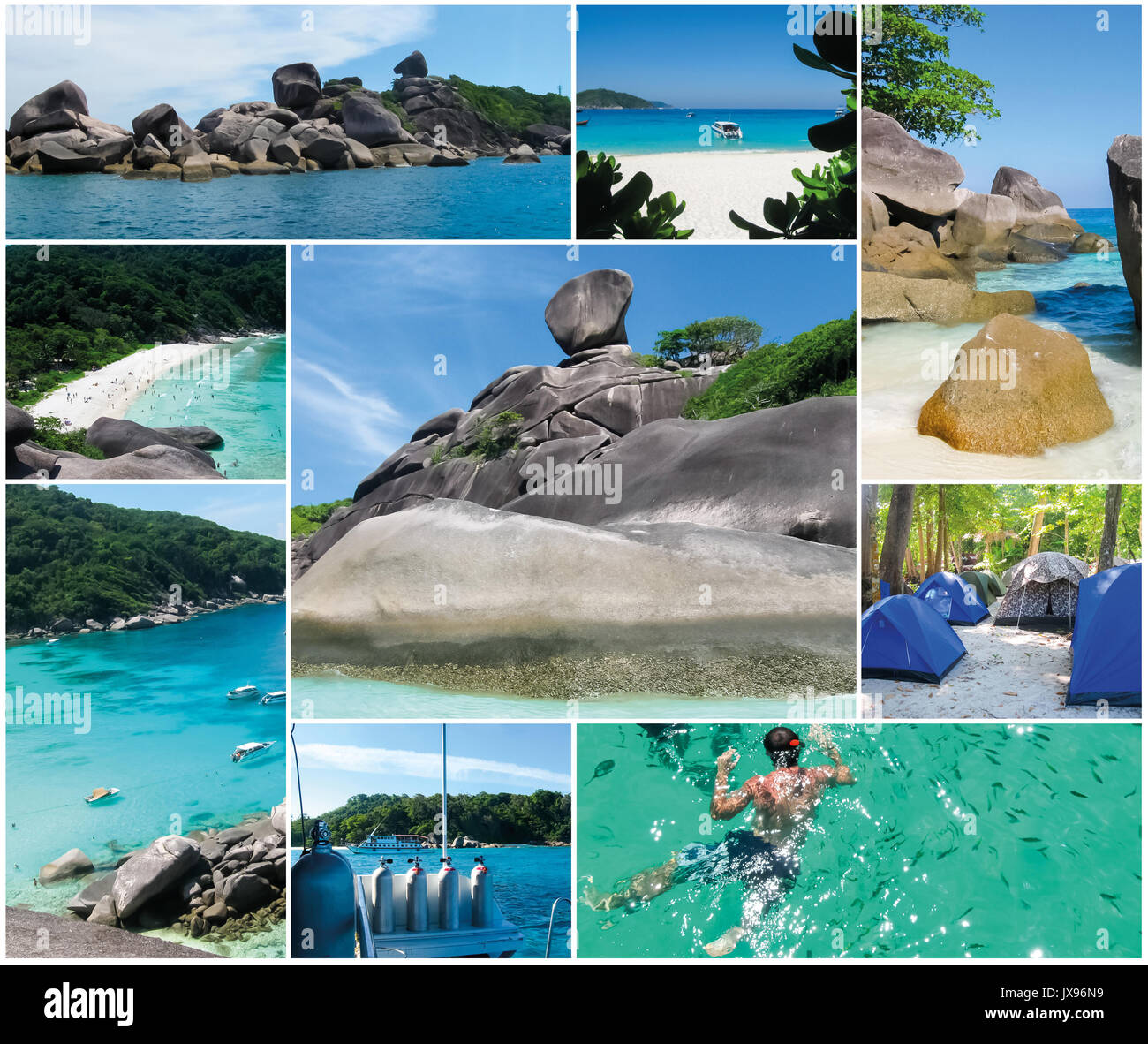 Collage travel tropical islands hi-res stock photography and images - Alamy