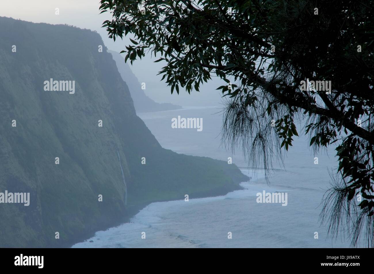 Ocean cliff views along the north coast of Hawaii from the Waipio ...