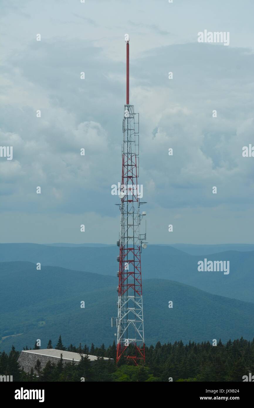 The Observation Deck and view from Mount Greylock, the tallest mountain ...