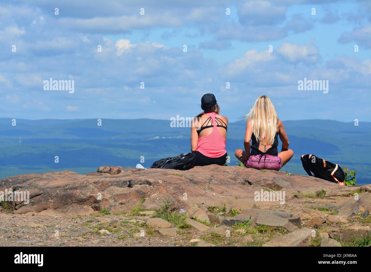 The view from the summit of Mount Holyoke in Hadley Massachusetts along ...
