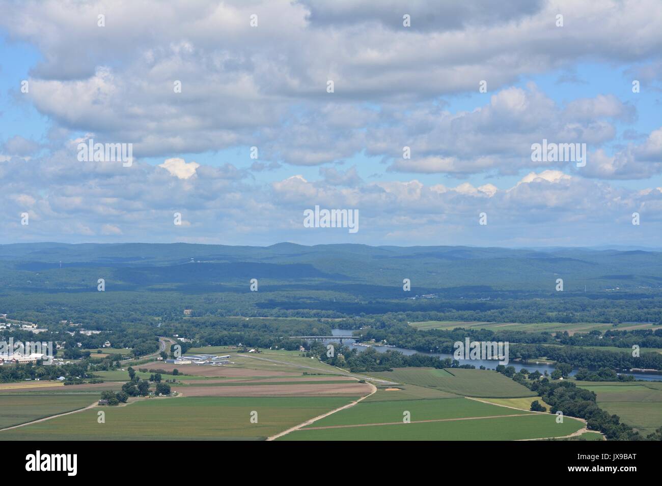 The view from the summit of Mount Holyoke in Hadley Massachusetts along ...
