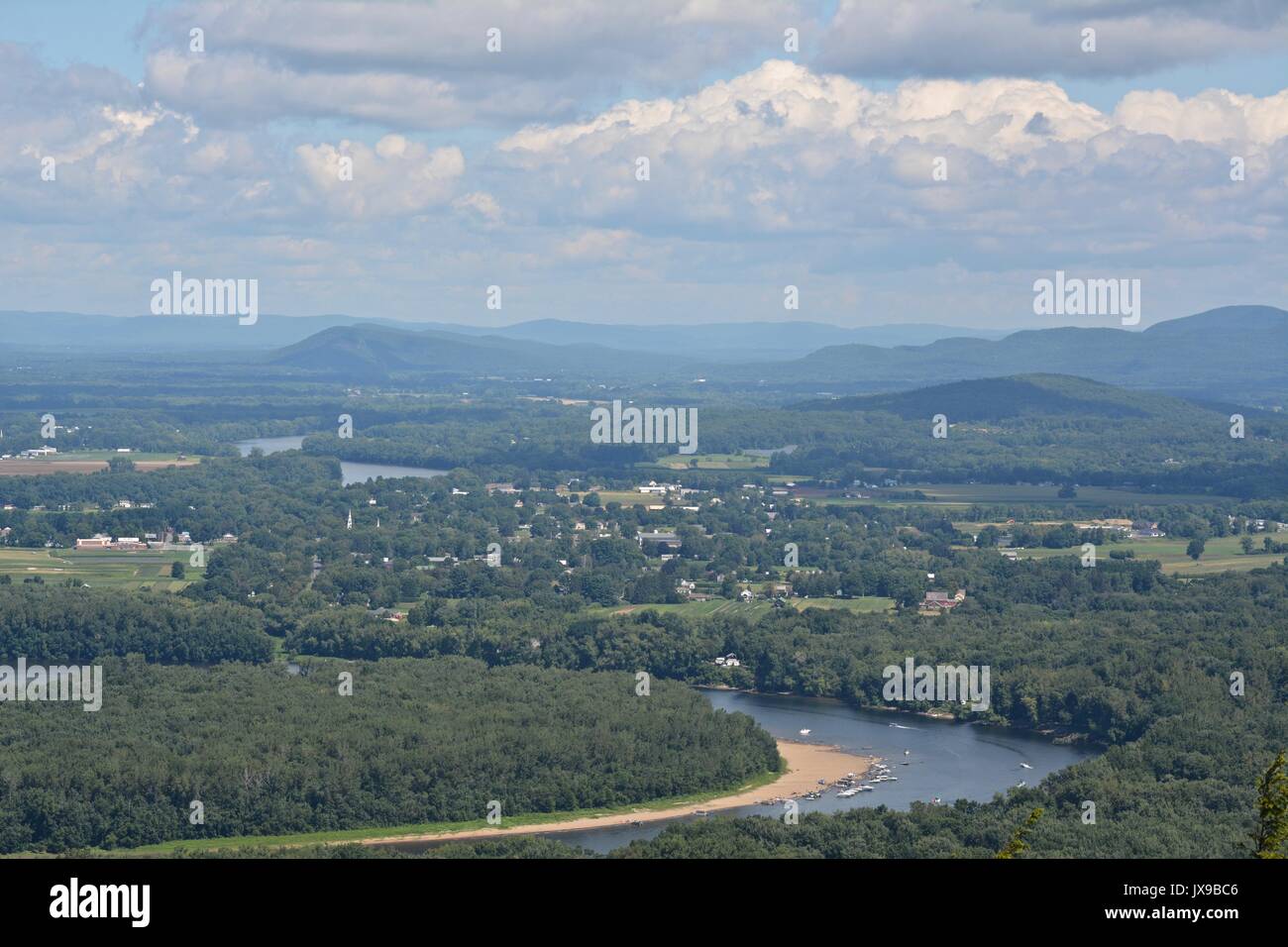 The view from the summit of Mount Holyoke in Hadley Massachusetts along ...