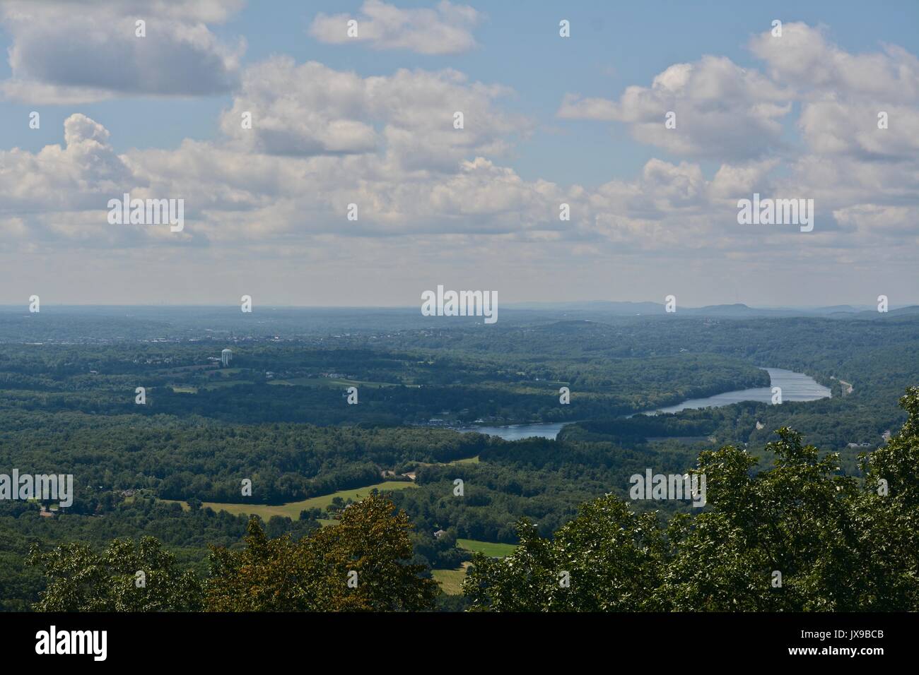 The view from the summit of Mount Holyoke in Hadley Massachusetts along ...