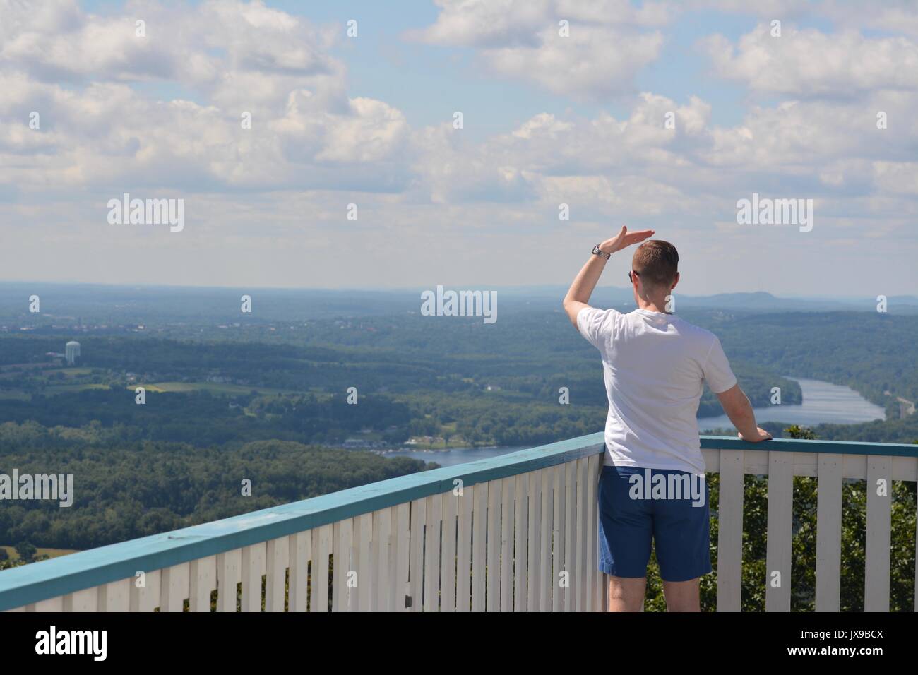 The view from the summit of Mount Holyoke in Hadley Massachusetts along ...