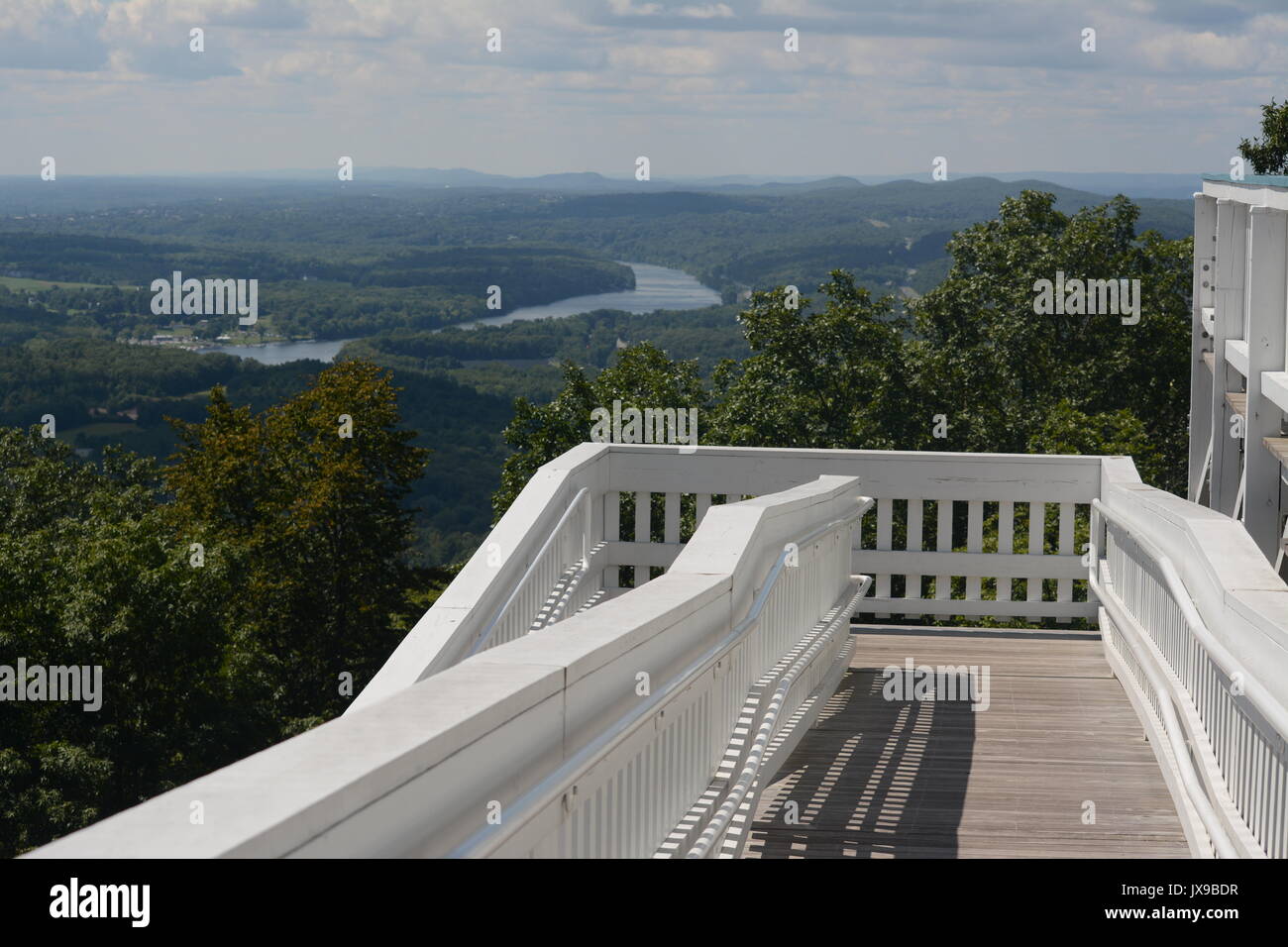 The view from the summit of Mount Holyoke in Hadley Massachusetts along ...