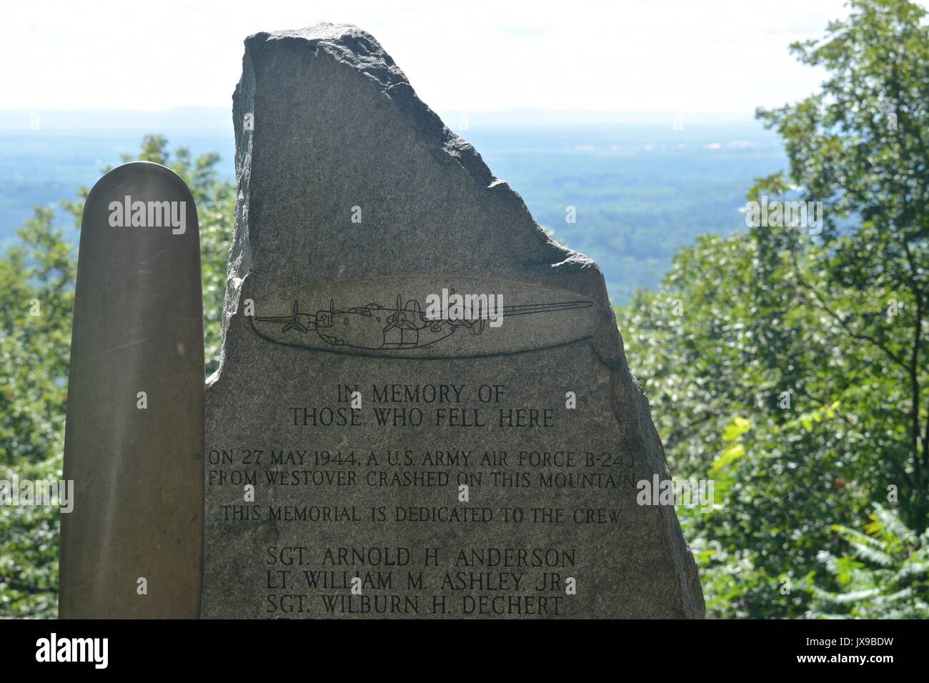 The view from the summit of Mount Holyoke in Hadley Massachusetts along ...