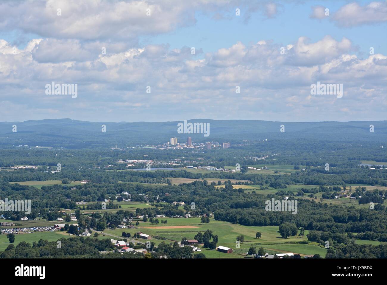 The view from the summit of Mount Holyoke in Hadley Massachusetts along ...