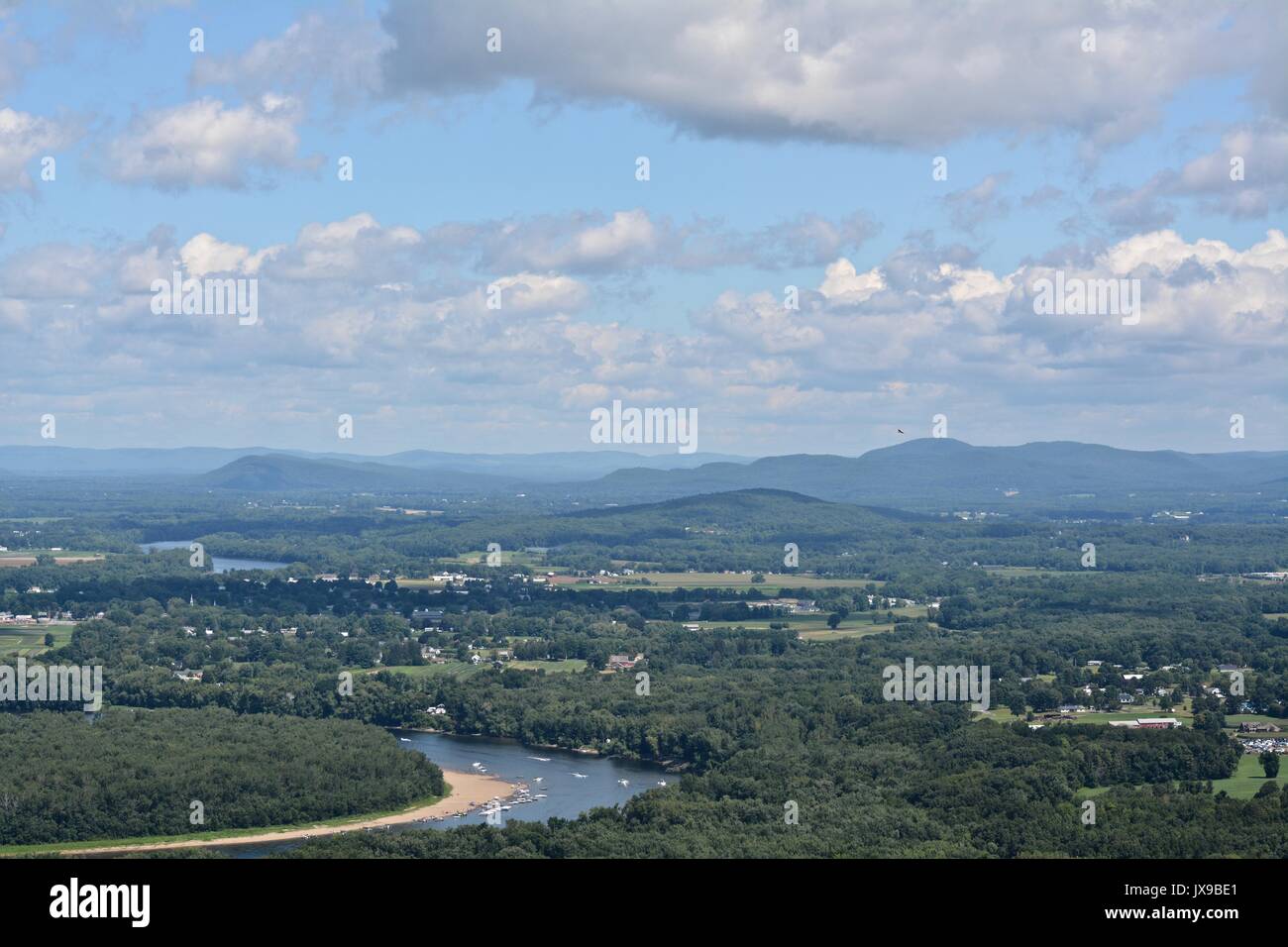 The view from the summit of Mount Holyoke in Hadley Massachusetts along ...