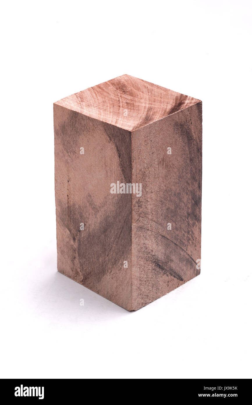 detailed image of natural wooden block isolated on white Stock Photo ...