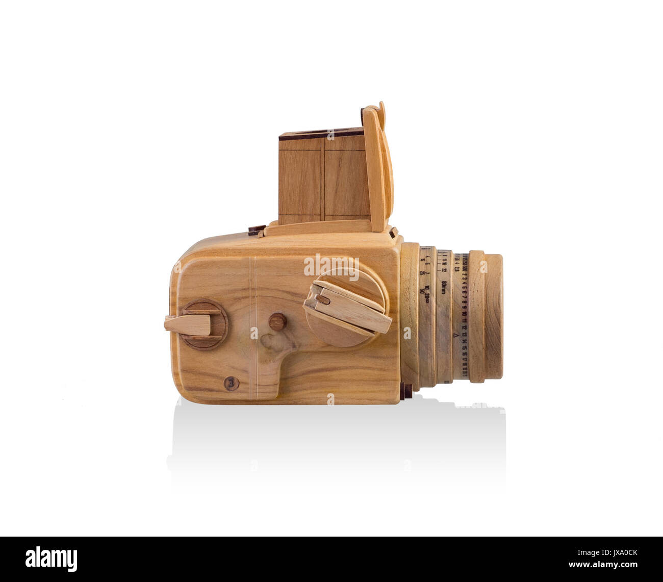 Wooden classic handmade camera isolated on white Stock Photo - Alamy
