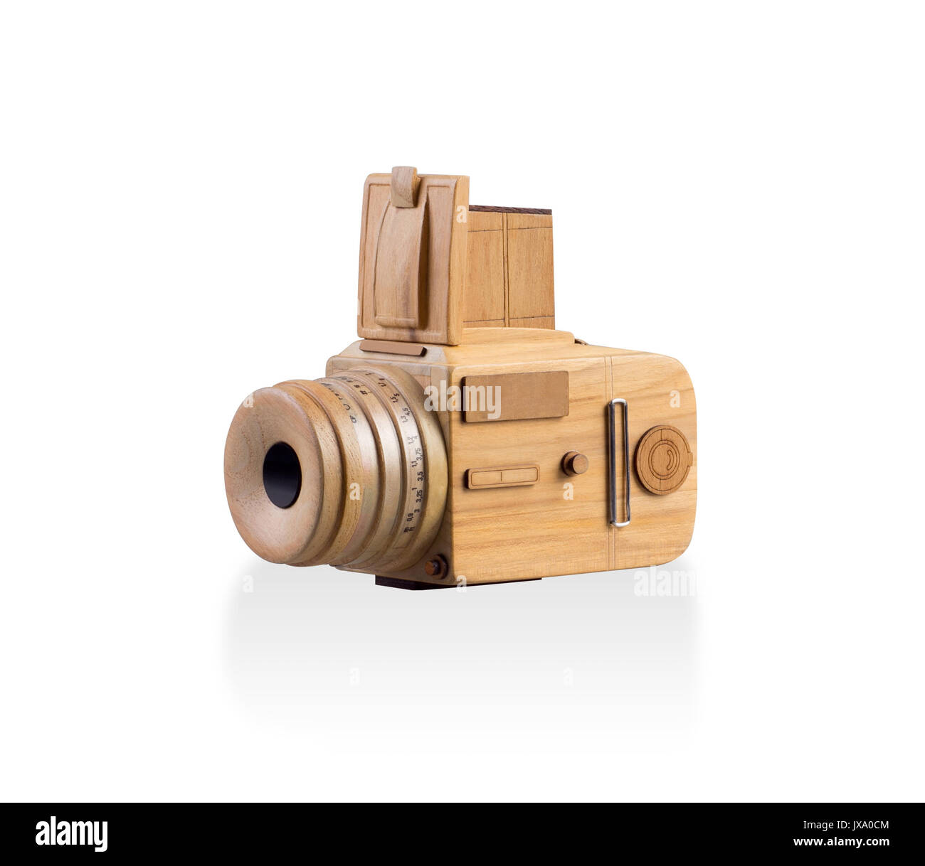 Wooden classic handmade camera isolated on white Stock Photo - Alamy