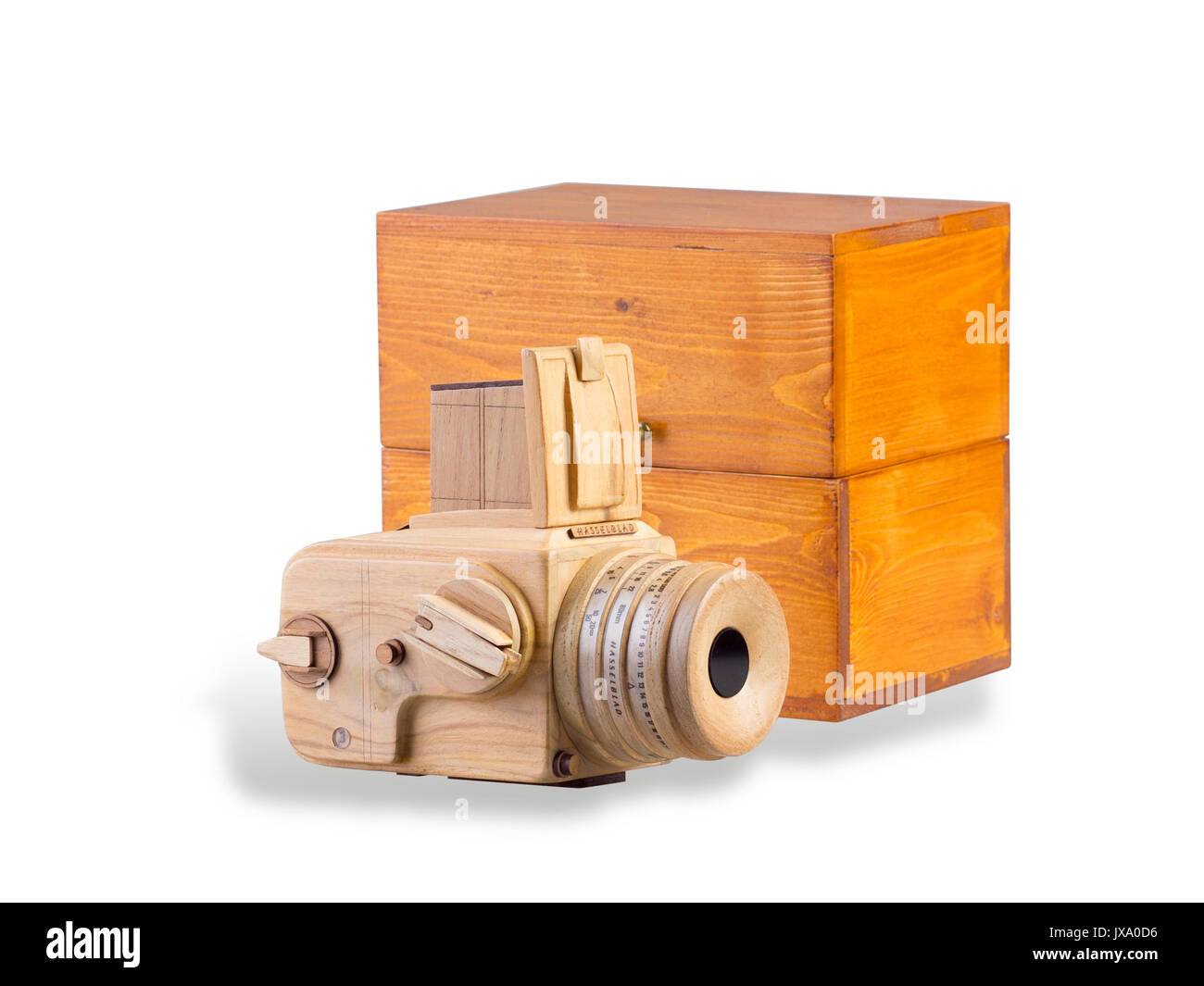 Wooden classic handmade camera isolated on white Stock Photo - Alamy