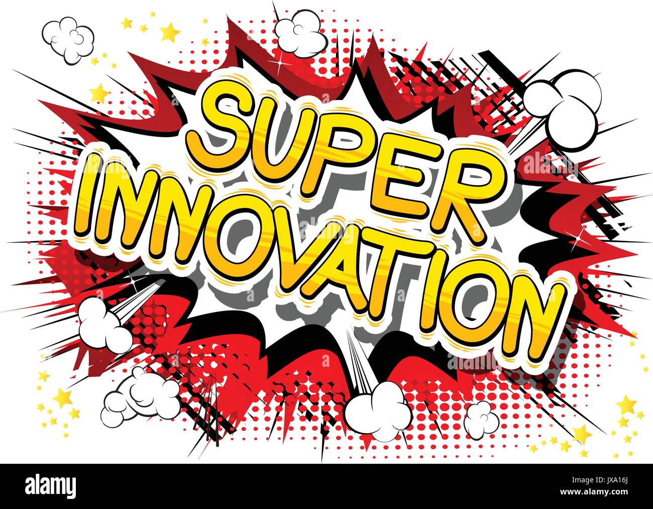 Super Innovation - Comic book words on abstract background Stock Vector ...