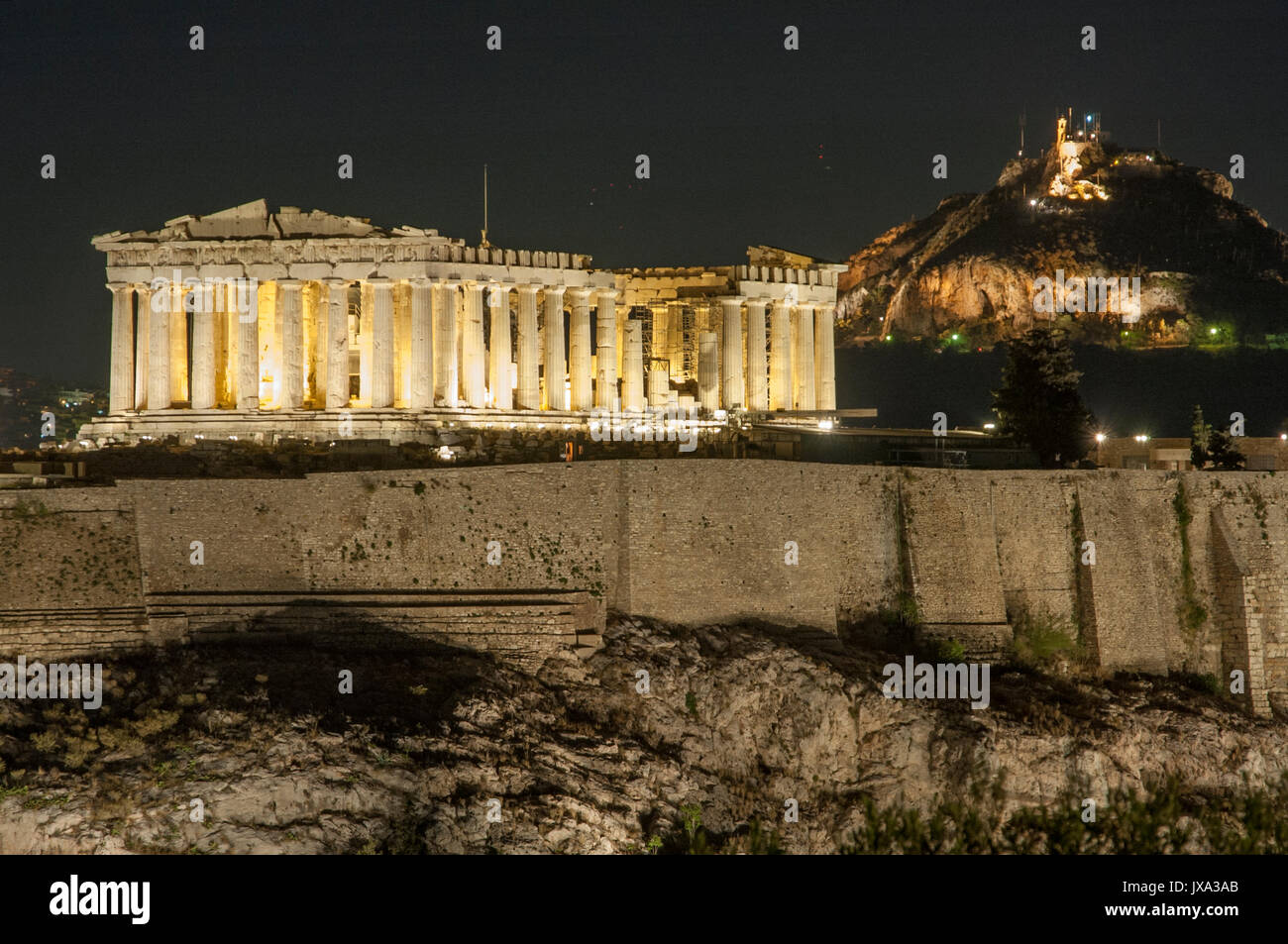 The Parthenon at Night, Acropolis, Athens, Greece Stock Photo - Alamy