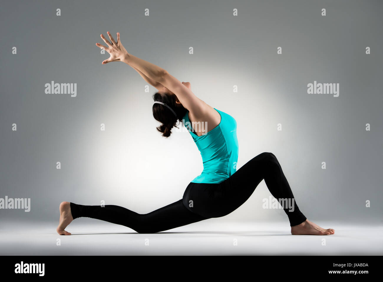 elegant yoga dancer show perfect stretch gymnastics dance posture in ...