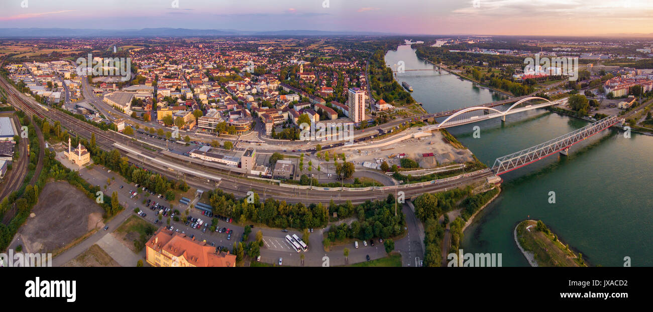 Kehl, Rhine, panoramic view, Baden-Württemberg, Germany Stock Photo - Alamy