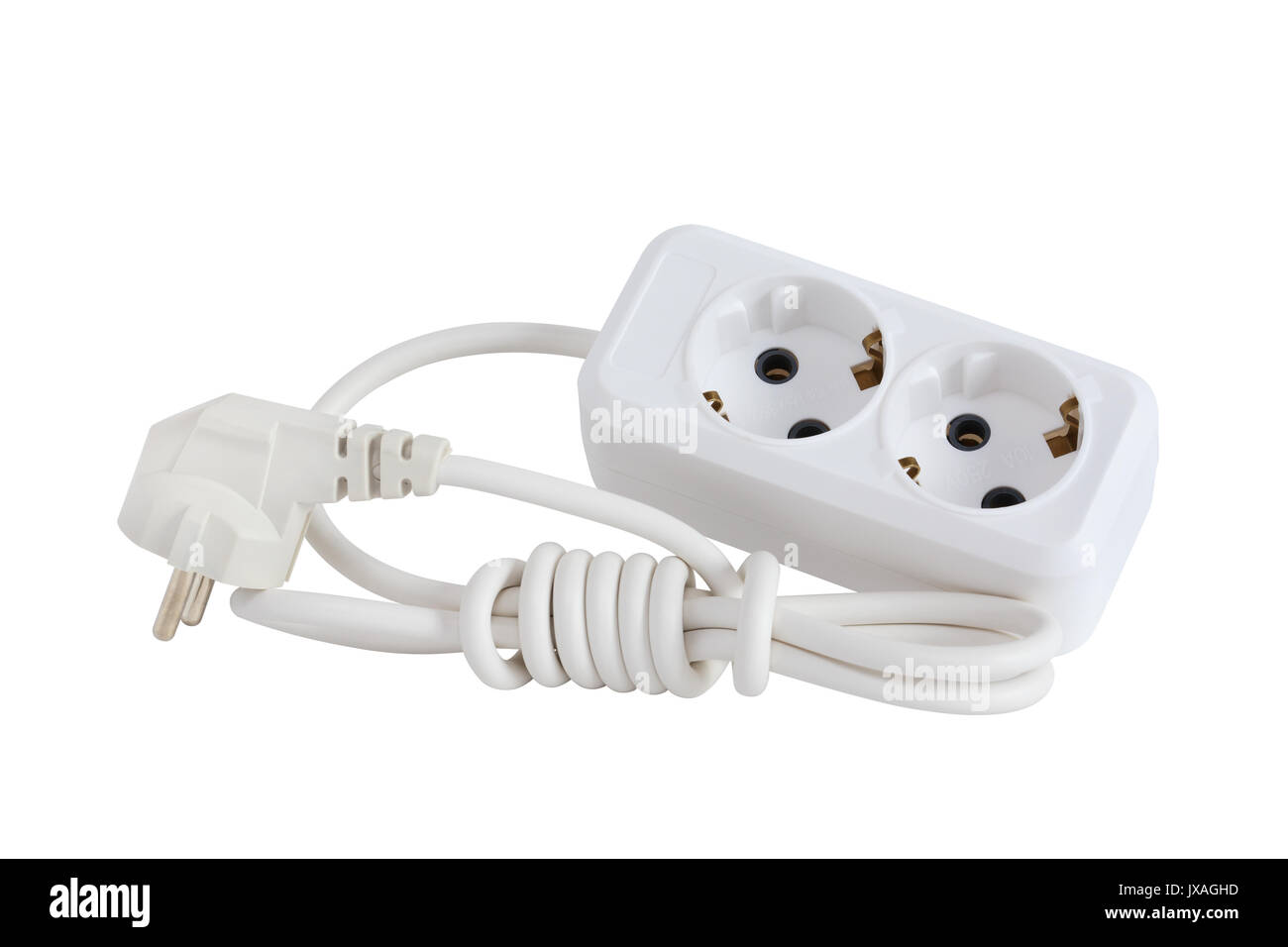 Multiple socket outlet isolated on white background. Clipping path is ...