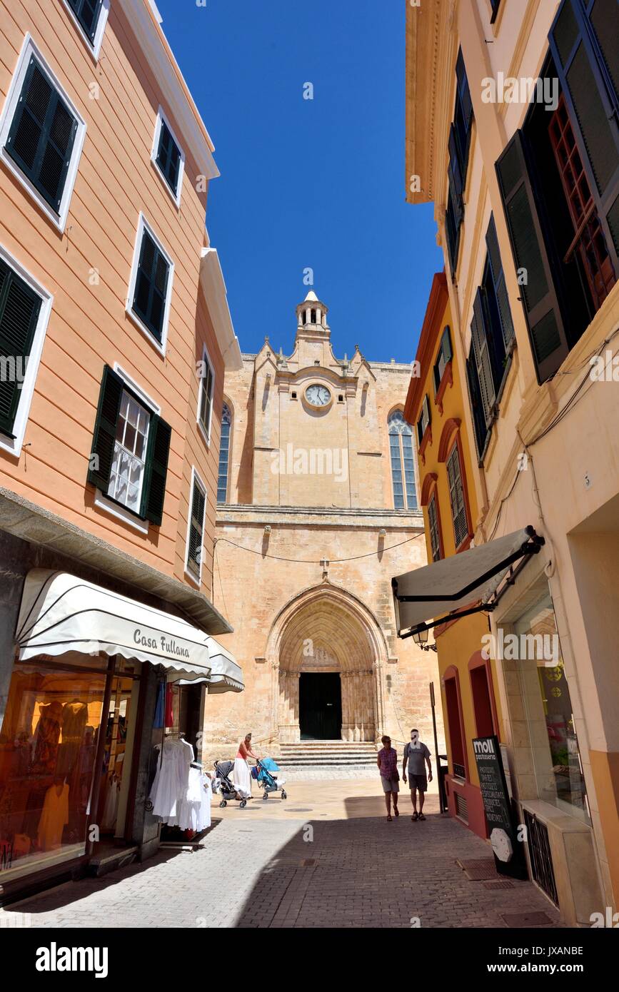 Ciutadella street scene menorca minorca Stock Photo - Alamy