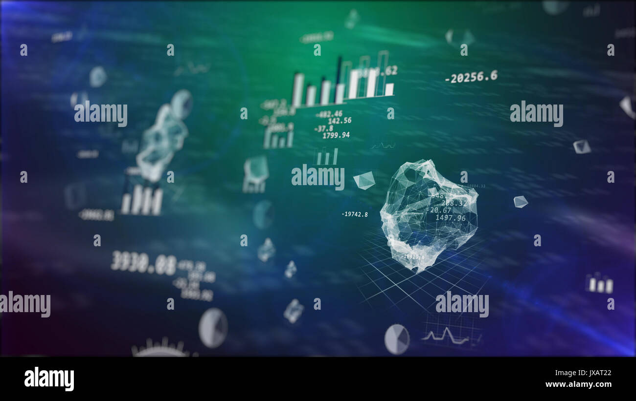 Impressive 3D rendering of stock exchange fluctuations with ...