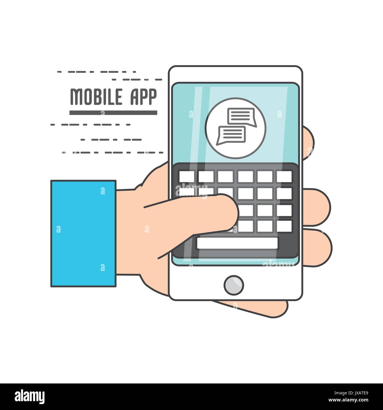 technology smartphone with touch screen apps vector illustration Stock ...