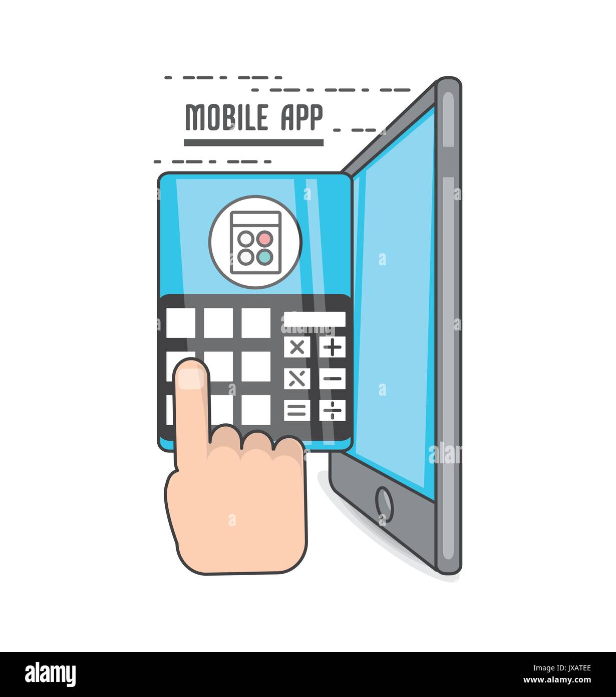 technology smartphone with touch screen apps vector illustration Stock ...