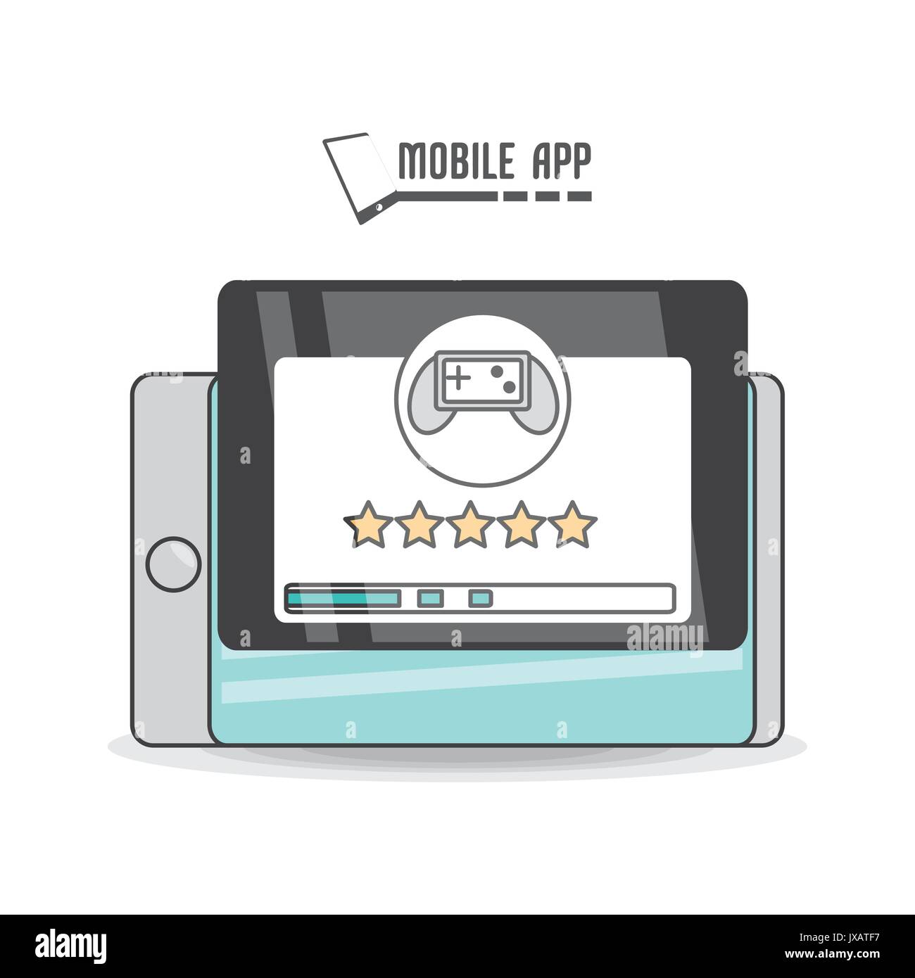 technology smartphone with touch screen apps vector illustration Stock ...