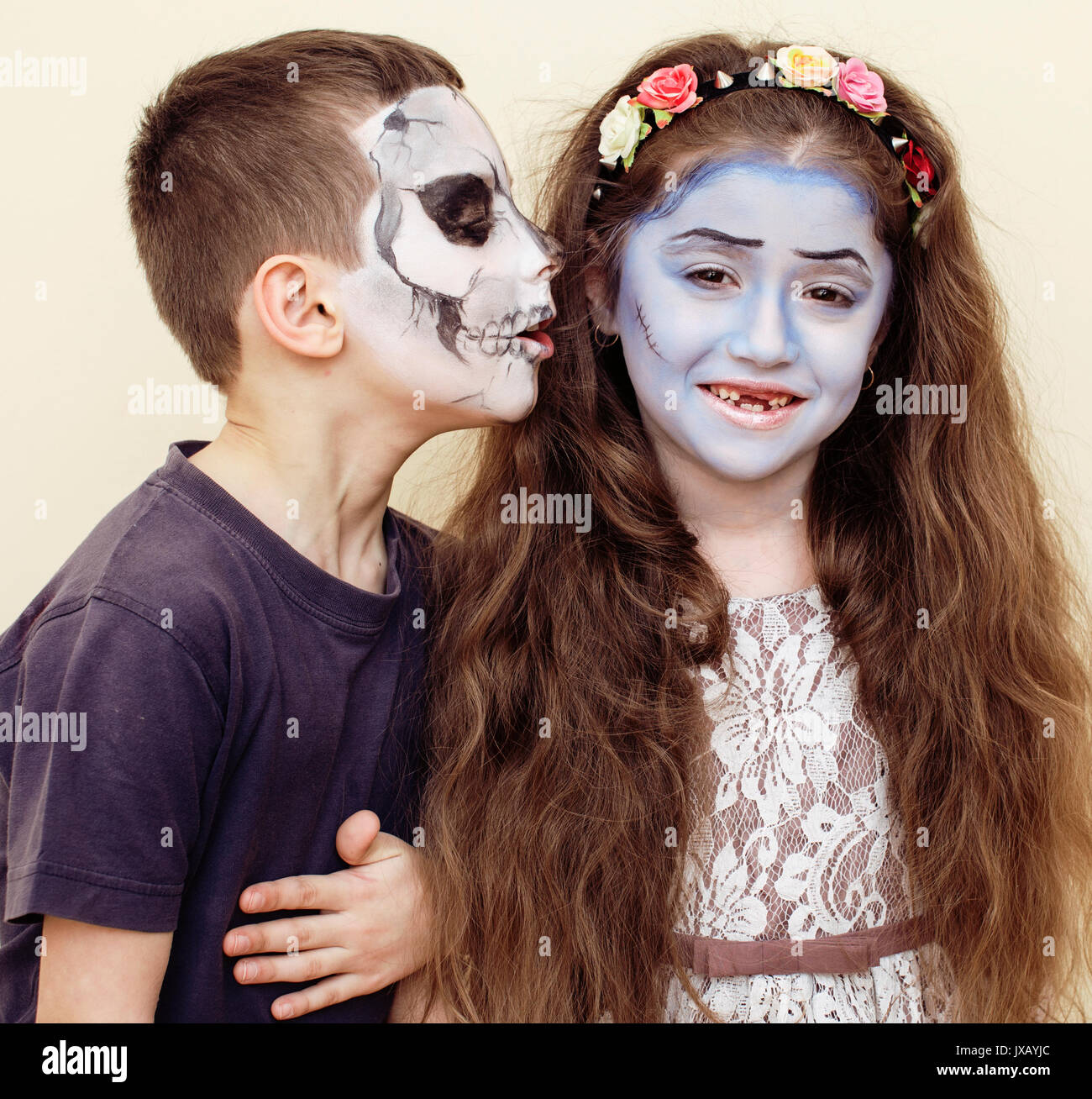 zombie apocalypse kids concept. Birthday party celebration facepaint on ...