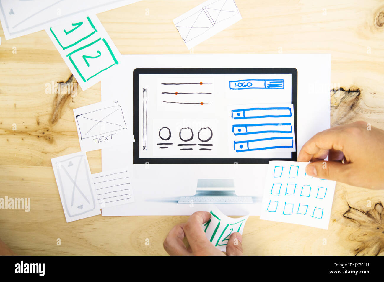 hands designing website ui Stock Photo - Alamy