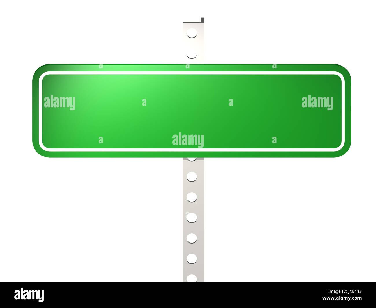 Green road sign isolated on white, 3D rendering Stock Photo - Alamy