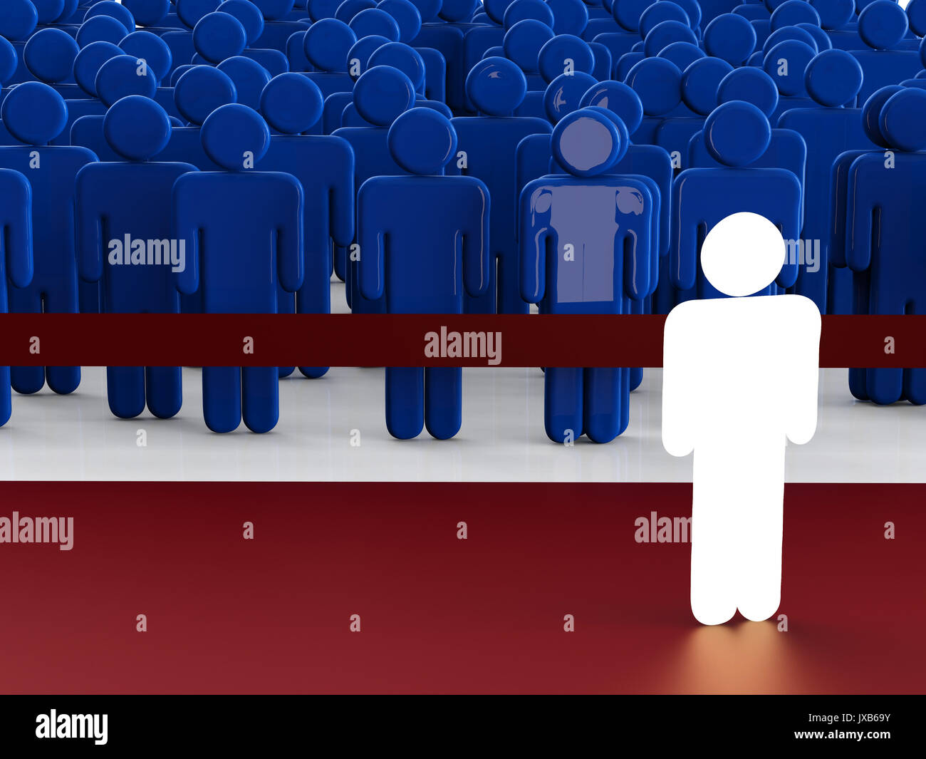 leadership concept with glowing man in front of crowd Stock Photo - Alamy