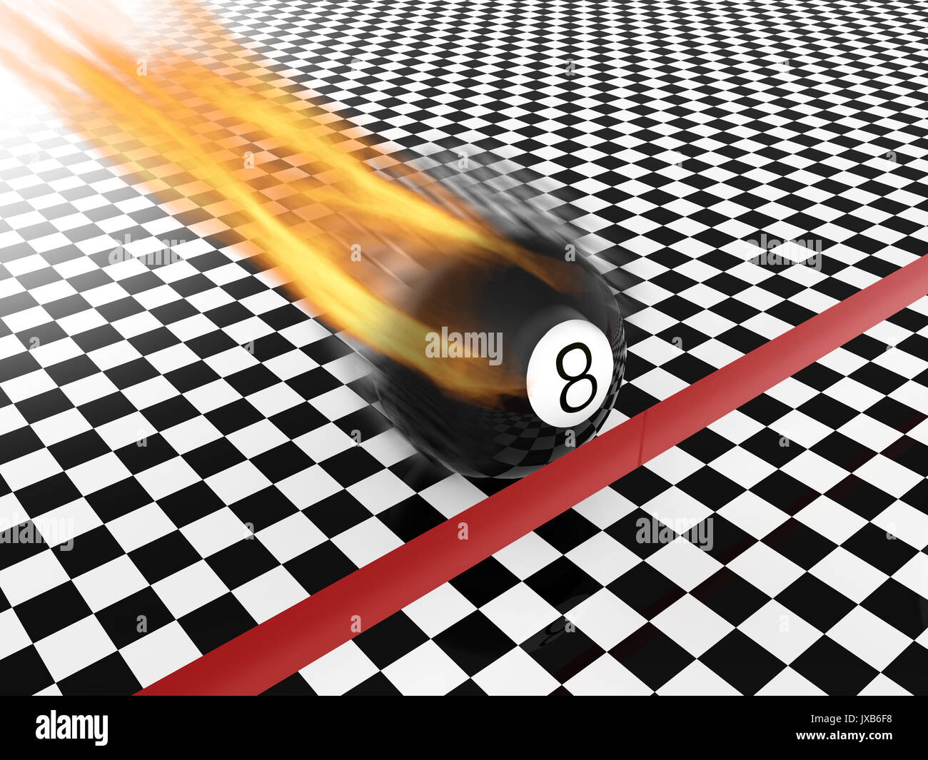 fast moving eight ball to finish line Stock Photo - Alamy