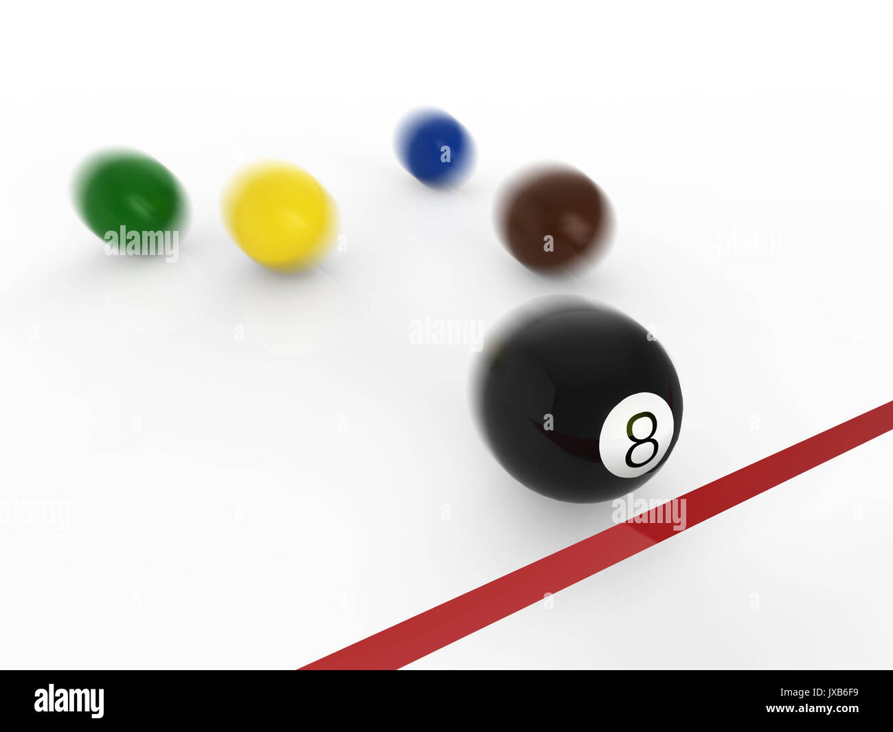winner concept with eighth ball moving to finish line Stock Photo - Alamy