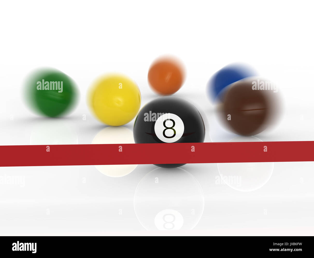 winner concept with eighth ball moving to finish line Stock Photo - Alamy
