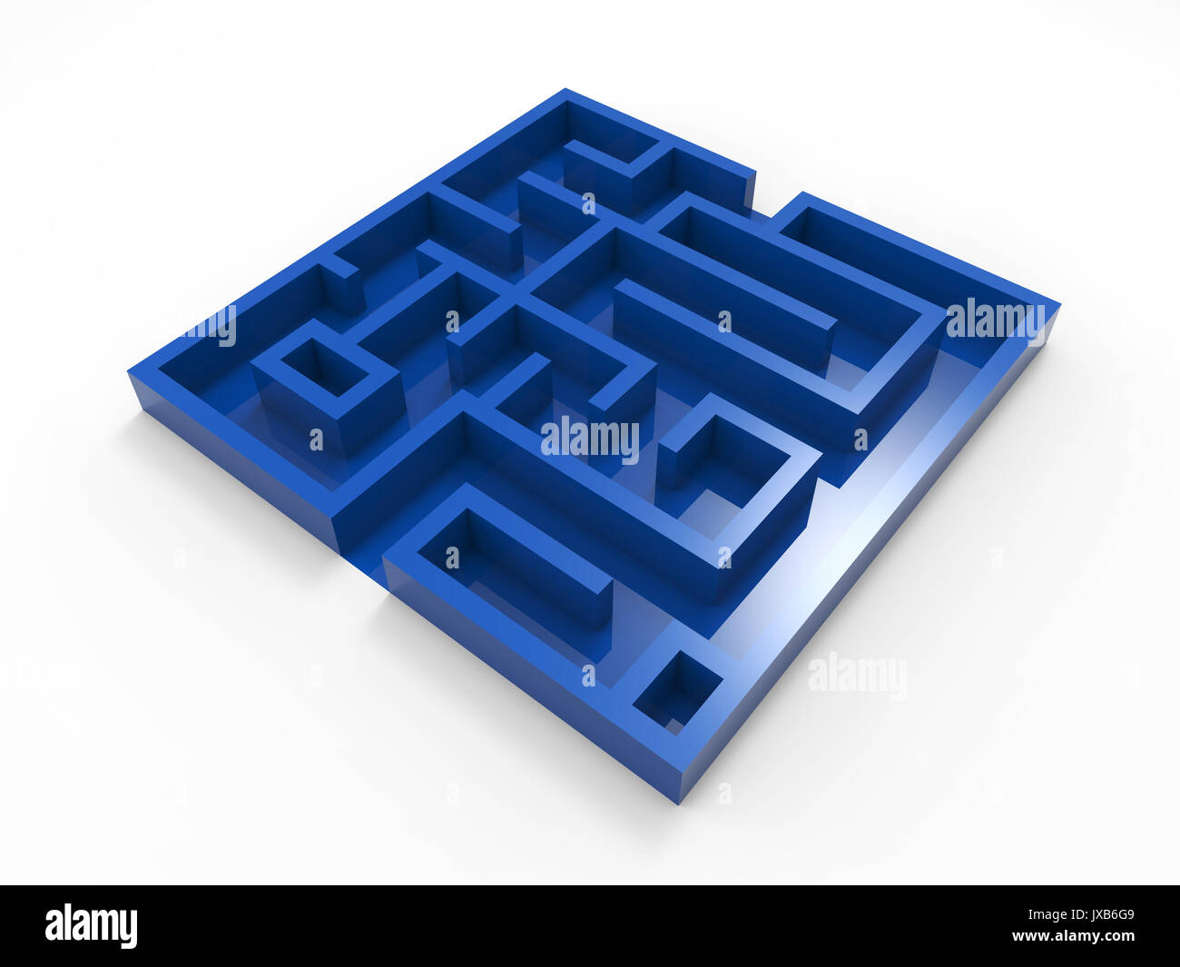 blue labyrinth on white background Stock Photo - Alamy