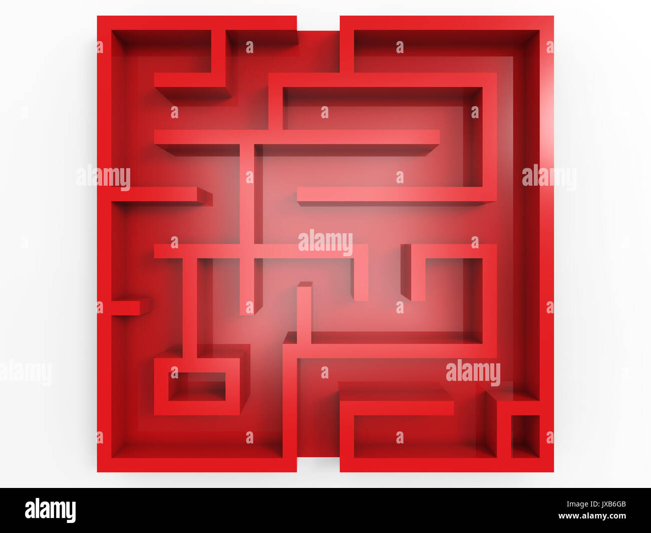 red labyrinth on white background top view Stock Photo - Alamy