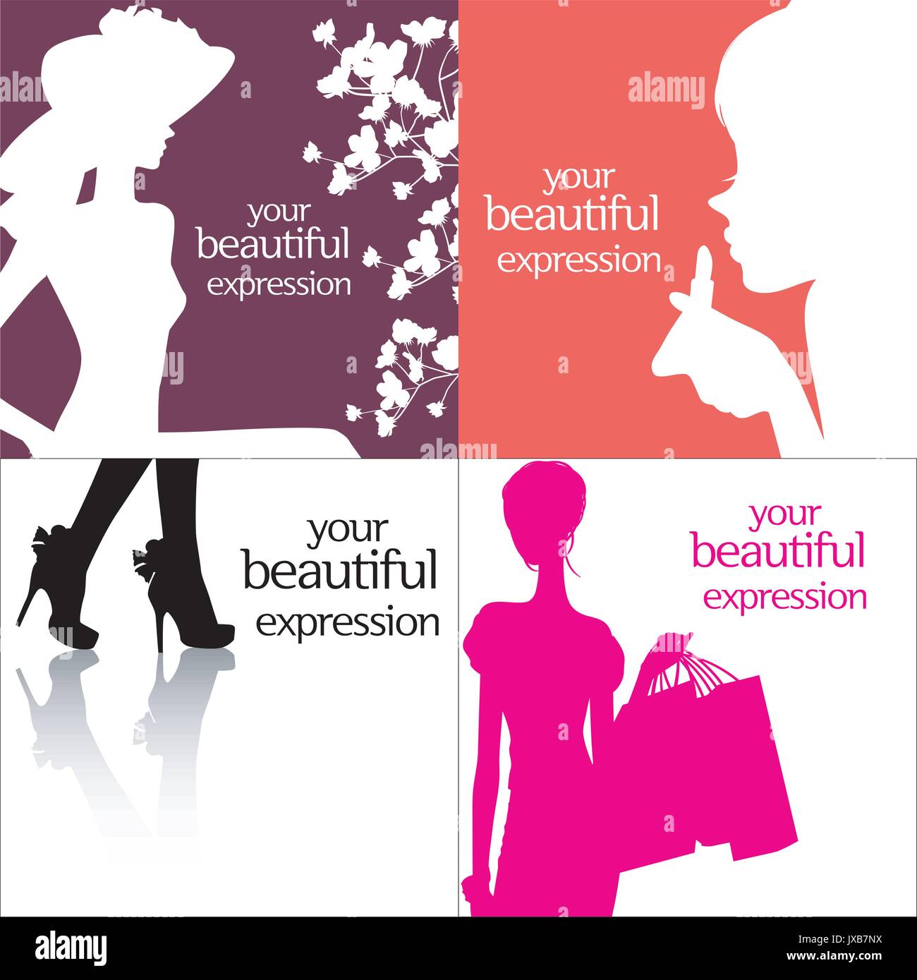 beautiful silhouette line Stock Vector Image & Art - Alamy