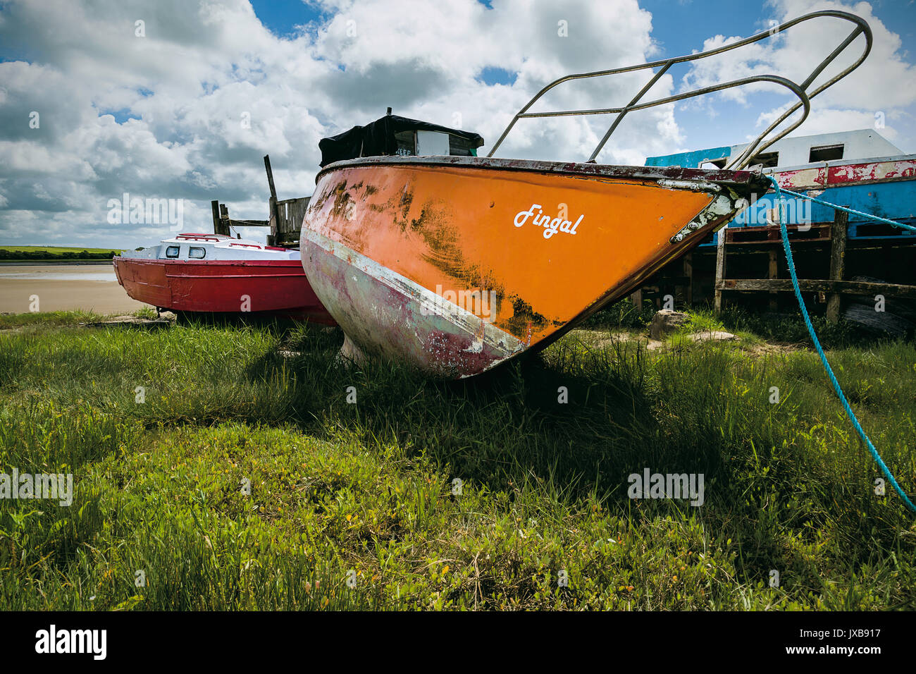 Beached Boat Skipool Stock Photo - Alamy