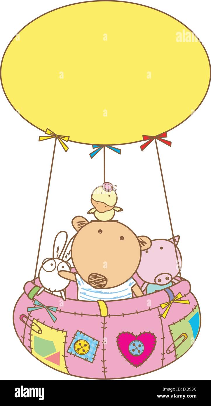 balloon and cute animal friends Stock Vector Image & Art - Alamy