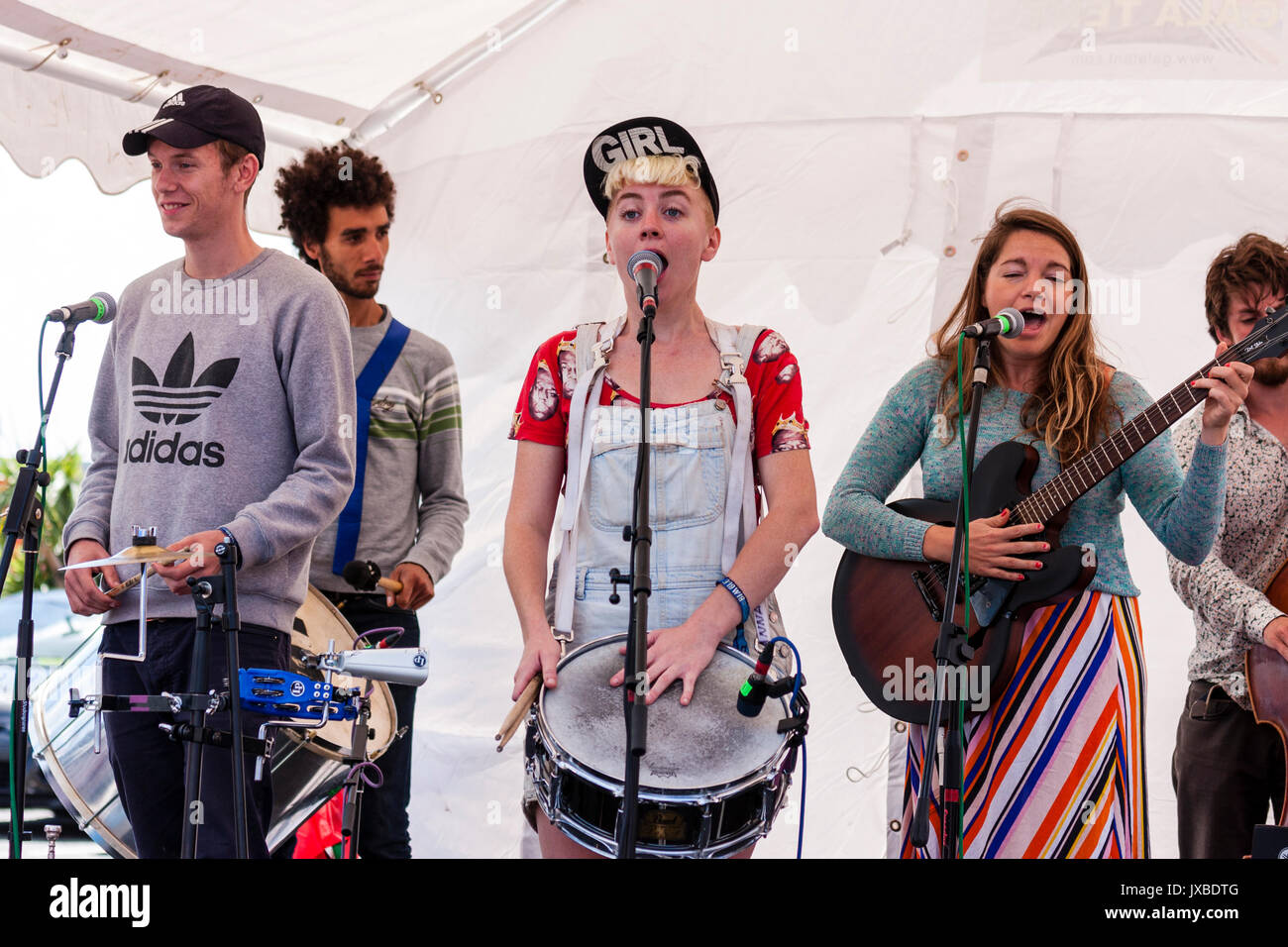 Jazz group, Gator Dog Snappers, performing in open tent at Ramsgate ...
