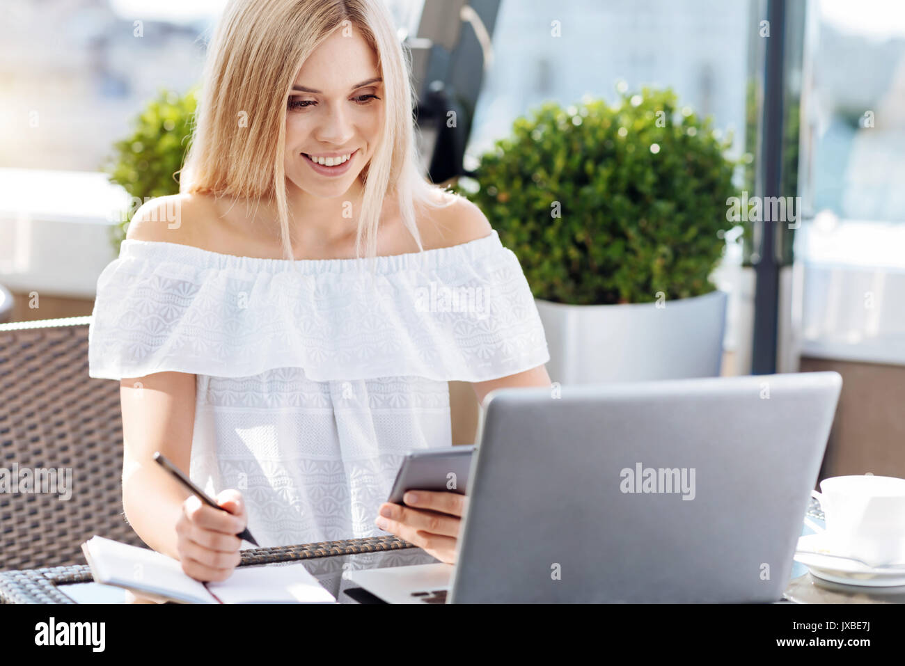 Taking notes outside hi-res stock photography and images - Alamy