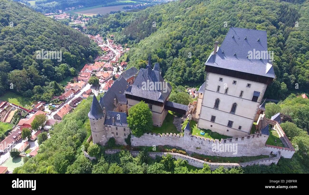 Karlstejn castle aerial hi-res stock photography and images - Alamy