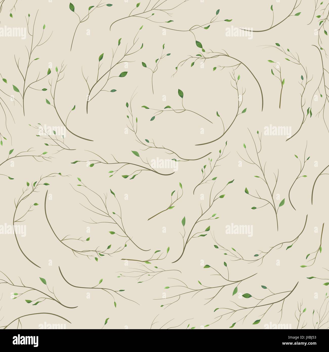 Green leaves branches tree in Stock Vector Images - Alamy