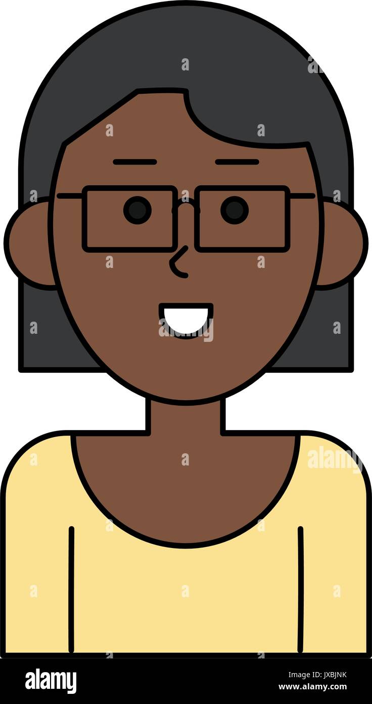 Happy pretty woman dark Stock Vector Images - Alamy