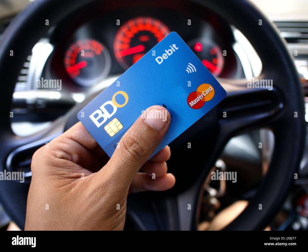 ANGONO, RIZAL, PHILIPPINES - AUGUST 12, 2017: A BDO Debit Card ...