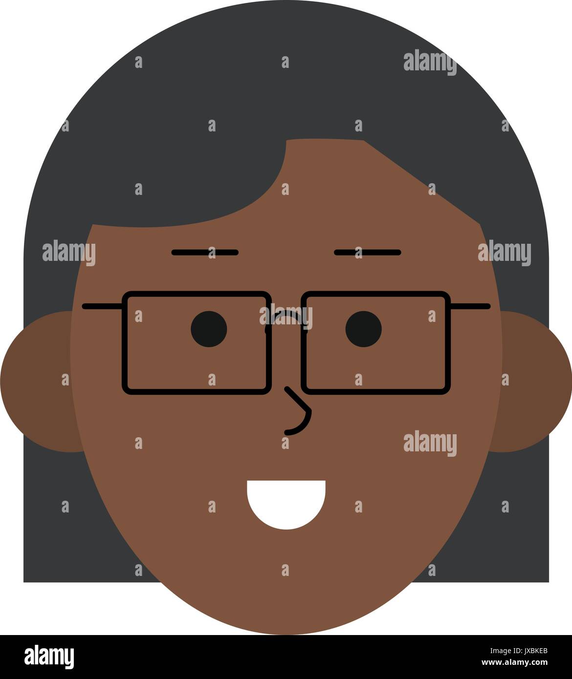 Happy pretty woman dark Stock Vector Images - Alamy