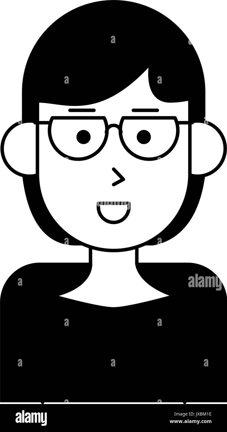 Cartoon woman wearing glasses Black and White Stock Photos & Images - Alamy