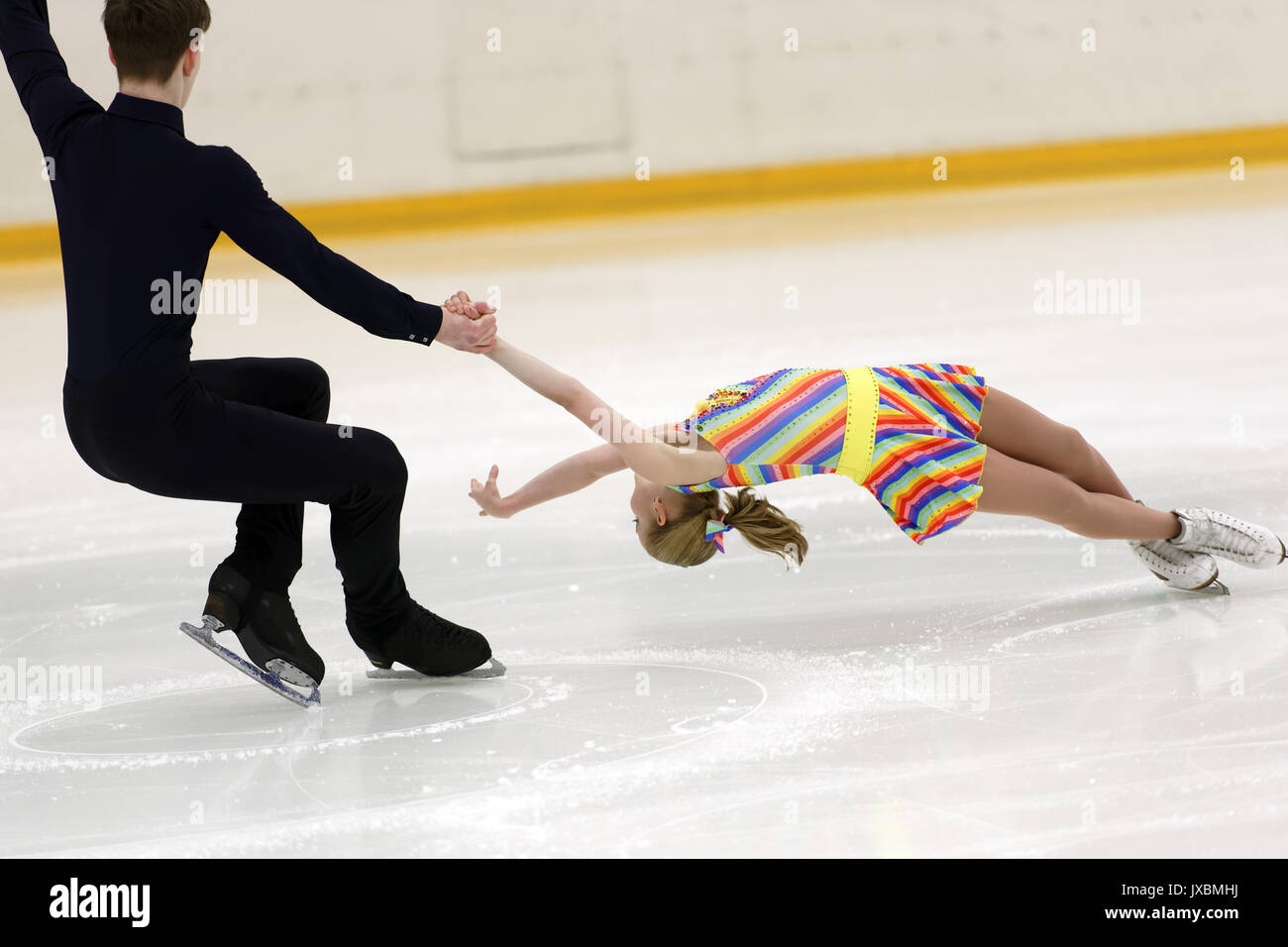 St. Petersburg, Russia - April 18, 2017: Figure skating competitions on ...