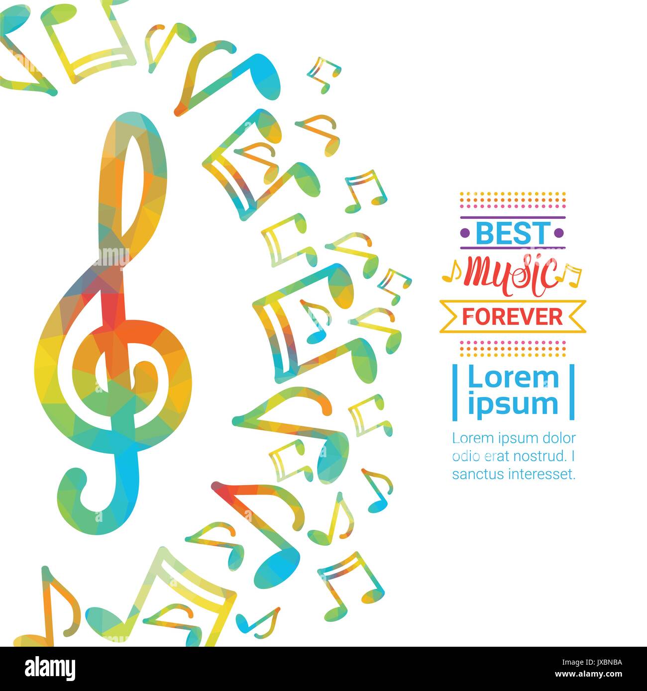 Notes Music Concert Banner Colorful Modern Musical Poster Stock Vector ...