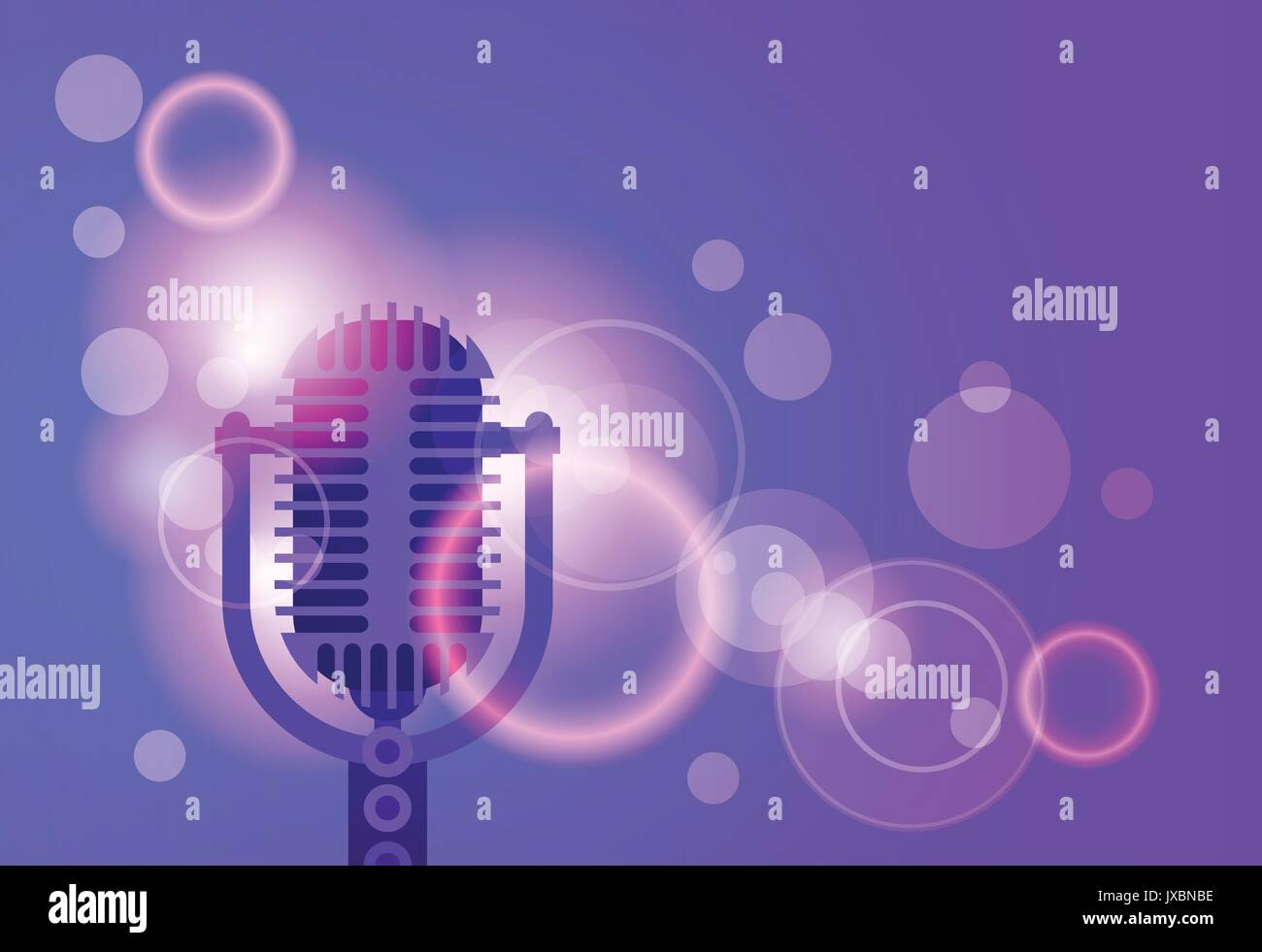 Microphone Music Banner Colorful Pop Art Style Modern Musical Poster ...